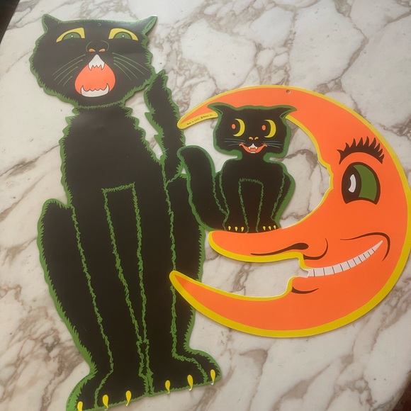 Holiday | Beistle Black Cat And Moon Lot Of 2 Vintage Halloween | Poshmark